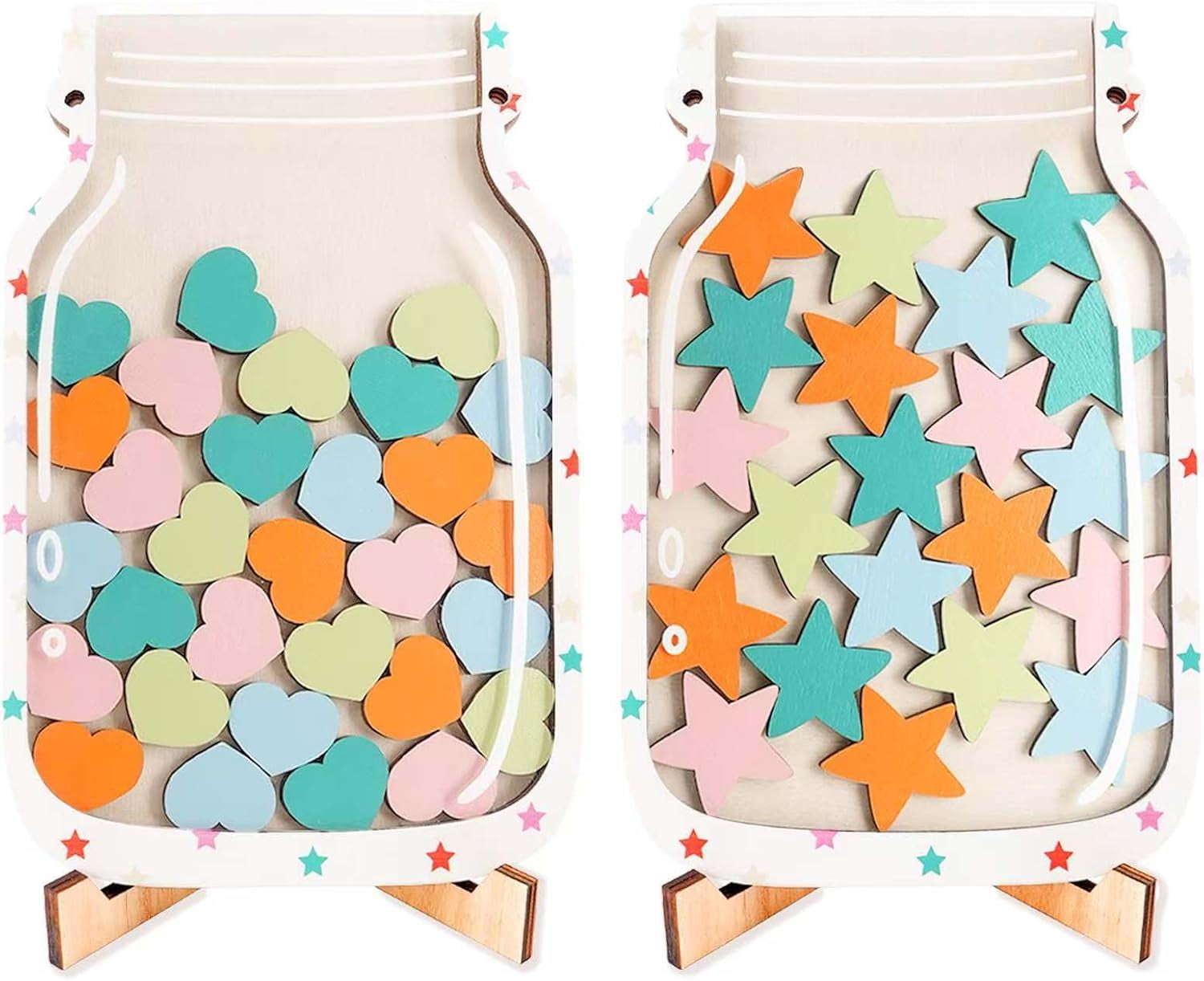 2 Pack Magnetic Reward Jar with Star & Heart, Star Jar Reward System ...