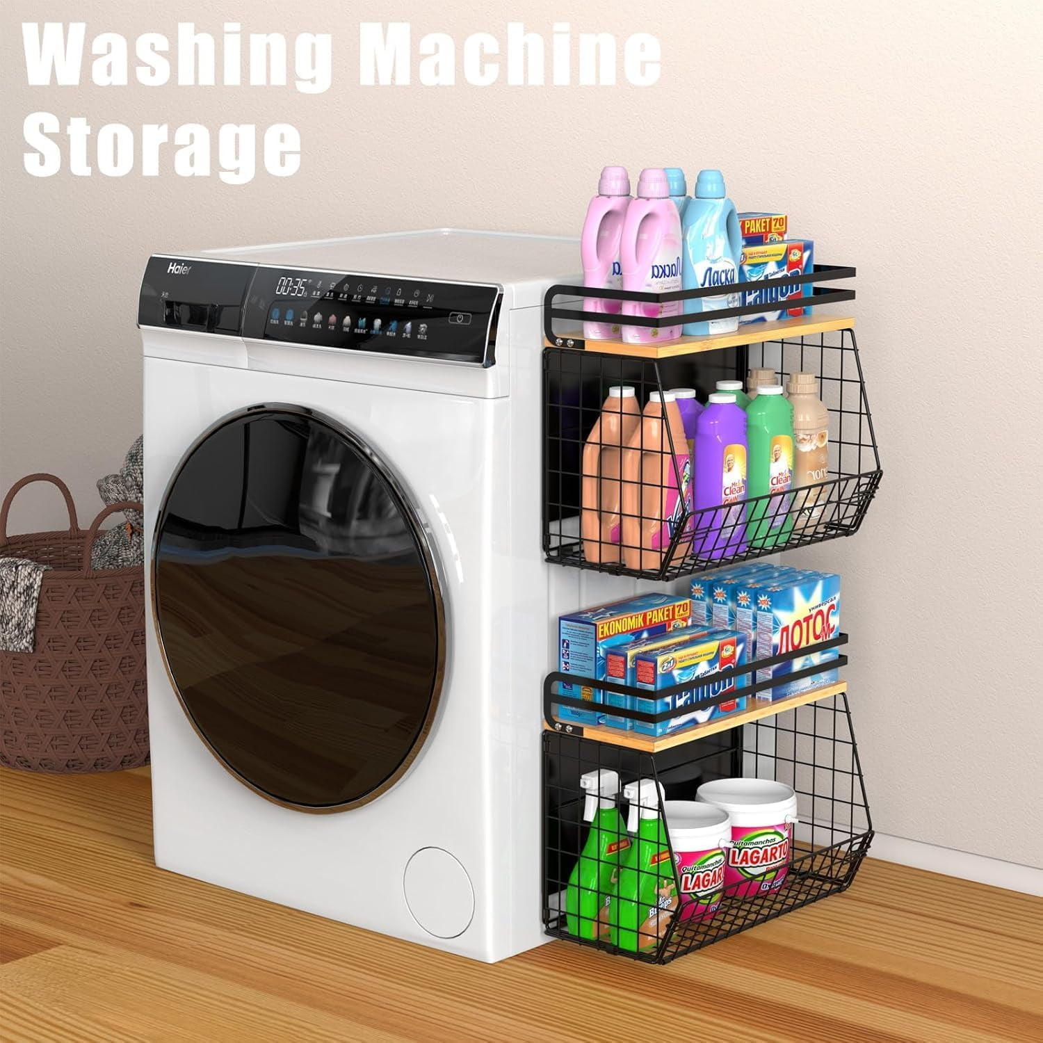 2 Pack Magnetic Spice Rack Organizer for Refrigerator, Large Storage ...