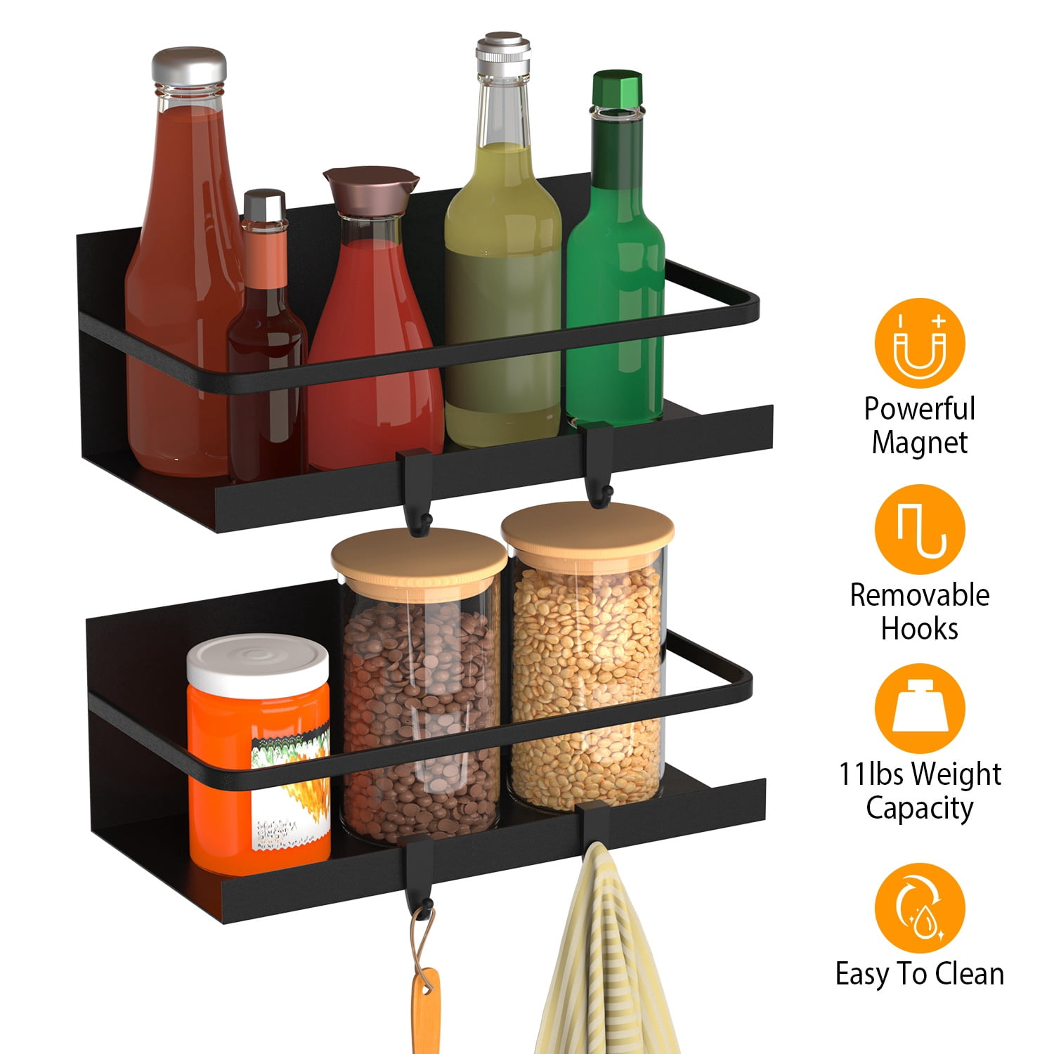 2 Pack Magnetic Spice Rack Moclever Magnetic Spice Holder Strong ...