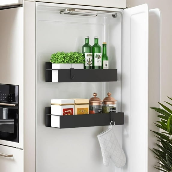2 Pack Magnetic Spice Storage Rack Organizer for Refrigerator and Oven ...