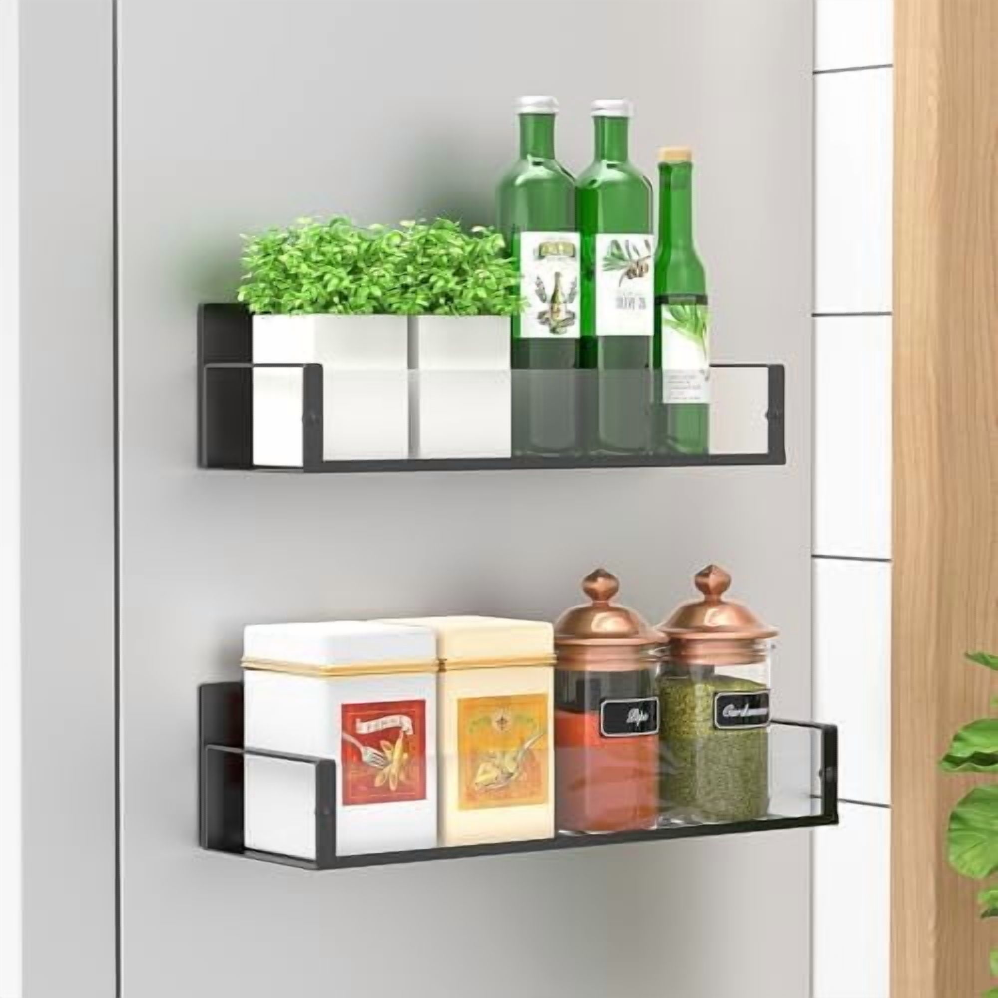 2 Pack Magnetic Spice Storage Rack Organizer for Refrigerator and Oven ...