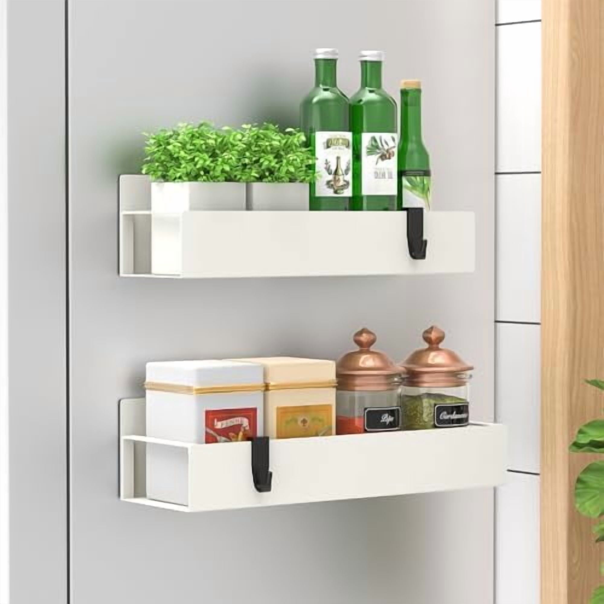 2 Pack Magnetic Spice Storage Rack Organizer for Refrigerator and Oven ...
