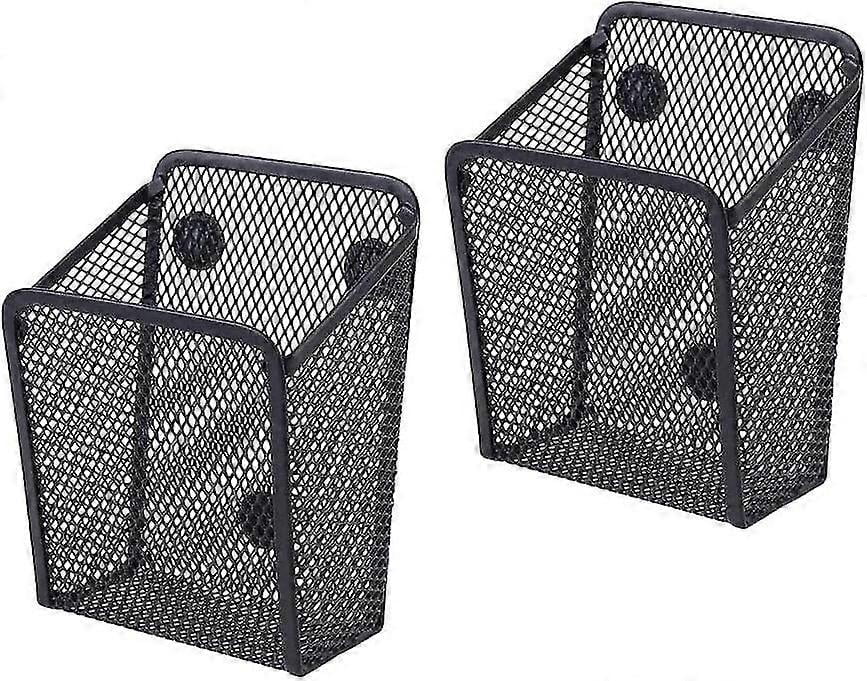2 Pack Magnetic Storage Basket, Black Half Circle Metal Storage Racks ...