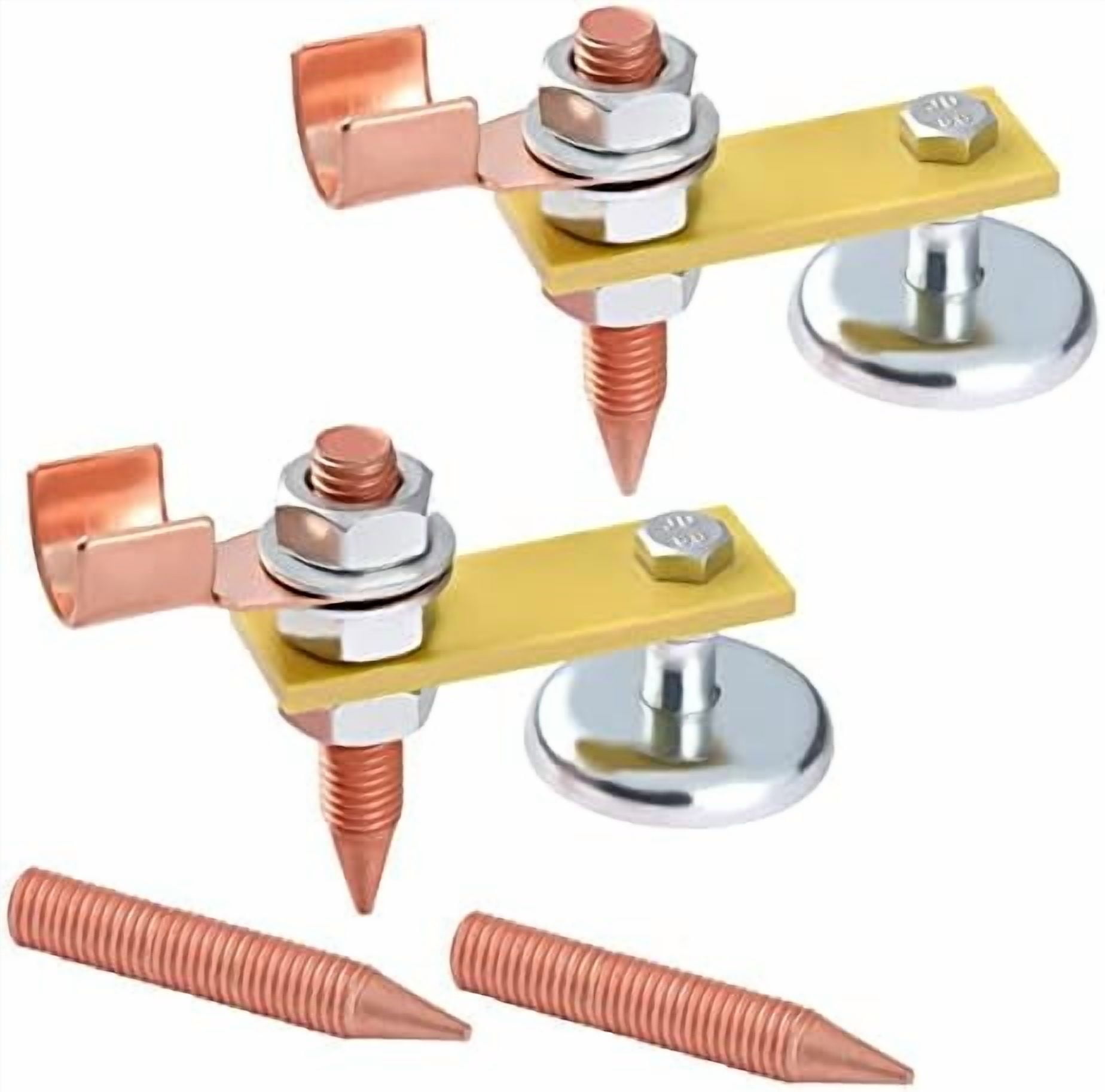 2 Pack Magnetic Welding Support Ground Clamp Tools with 2 Conductive ...