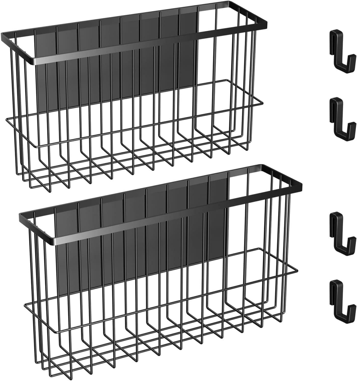 2 Pack Magnetic Wire Storage Baskets, Metal Strong Magnet Hanging Wire ...