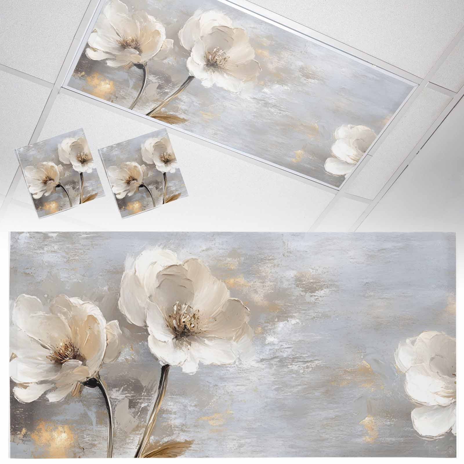 2 Pack Magnolia Flower Fluorescent Light Covers for Ceiling Lights ...
