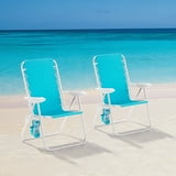 2-Pack Mainstays Reclining Bungee Beach Chair, Teal - Walmart.com