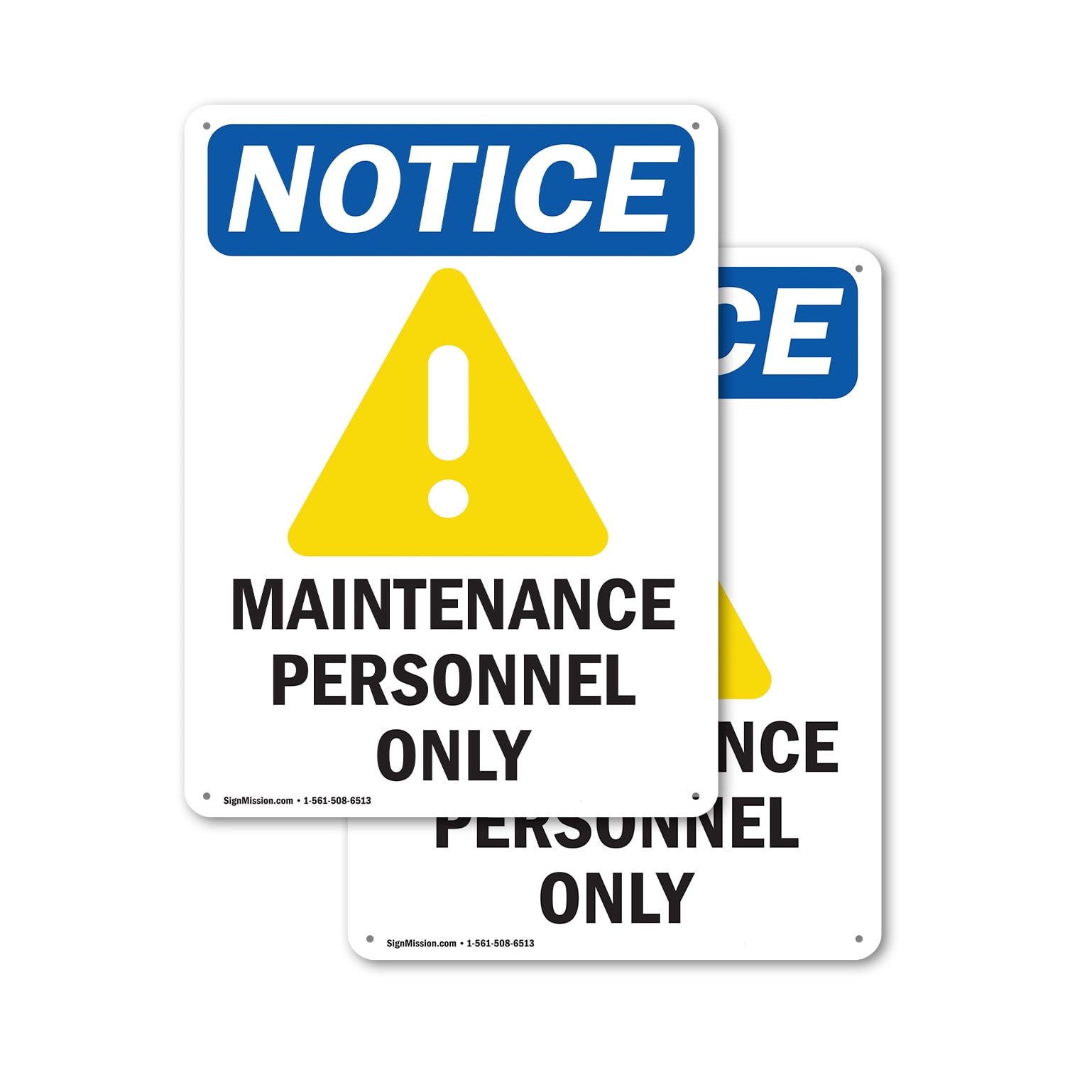(2 Pack) Maintenance Personnel Only OSHA Notice Sign 18 Inch X 24 Inch ...