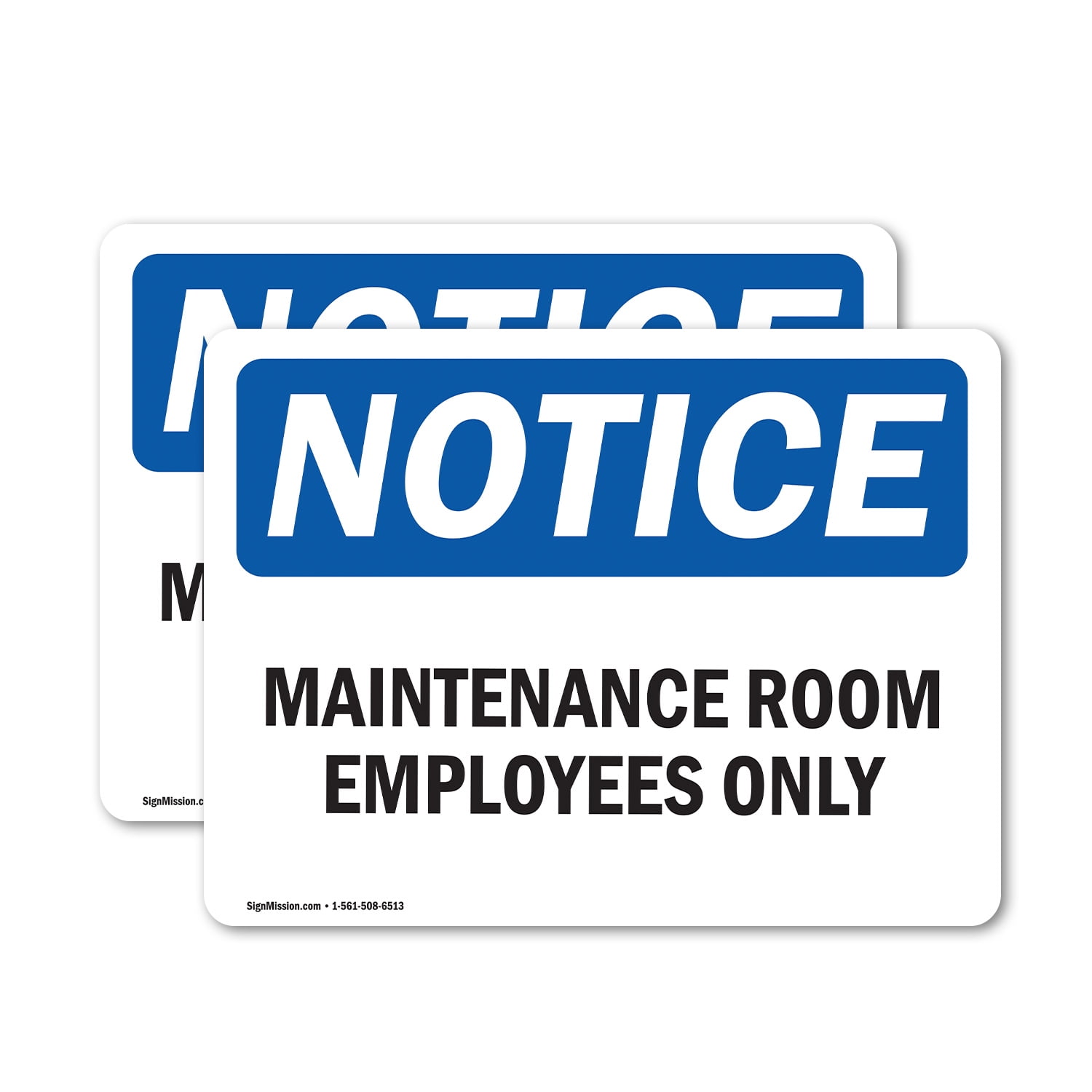 (2 Pack) Maintenance Room Employees Only OSHA Notice Sign 10 Inch X 7 ...