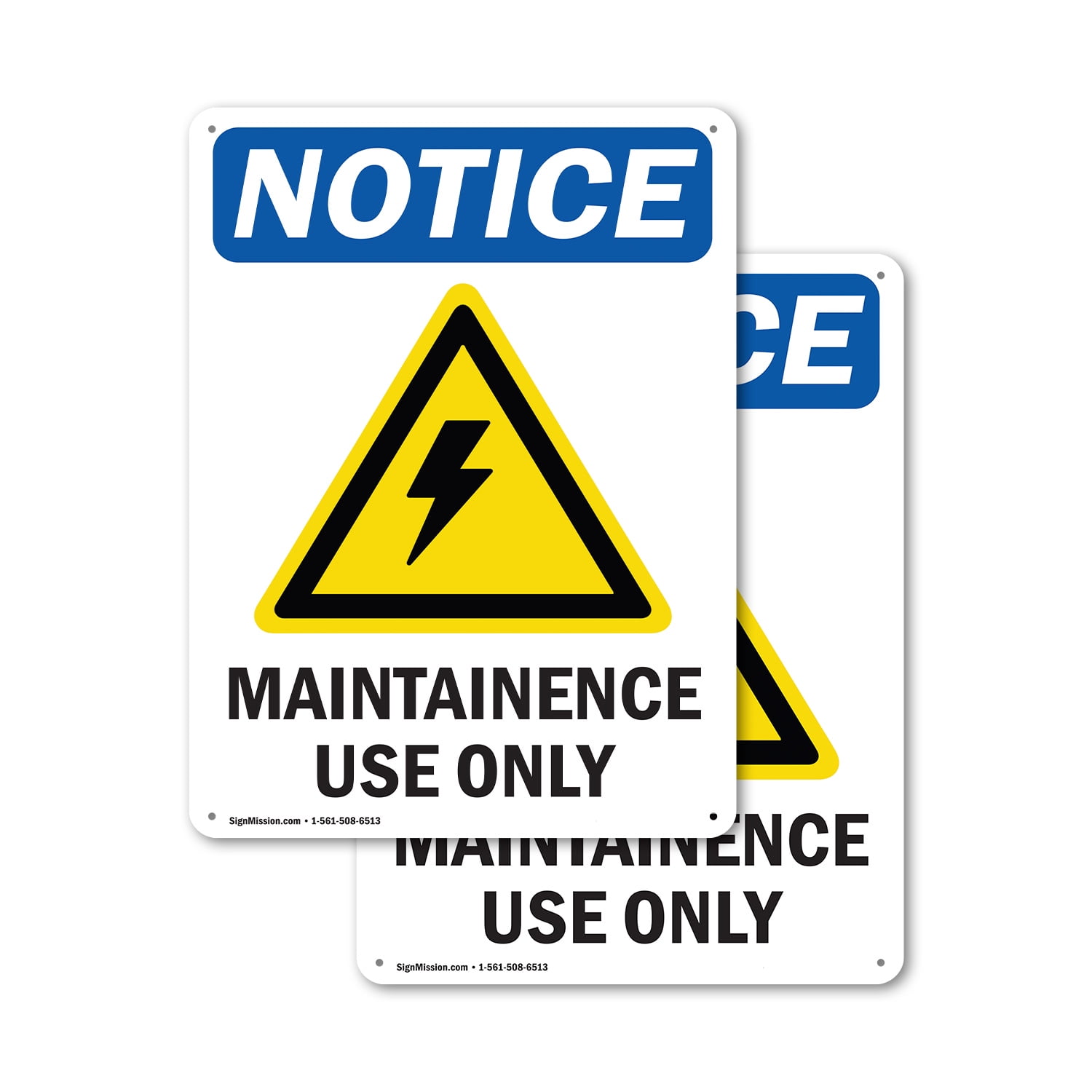 (2 Pack) Maintenance Use Only OSHA Notice Sign 12 Inch X 18 Inch ...