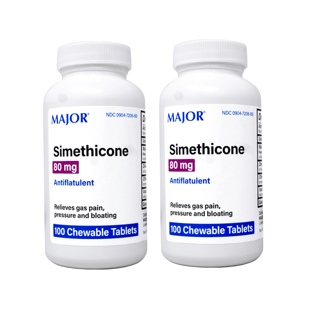 2 Pack - Major Simethicone Gas Relief 80 mg - Anti Flatulence, Bloating ...