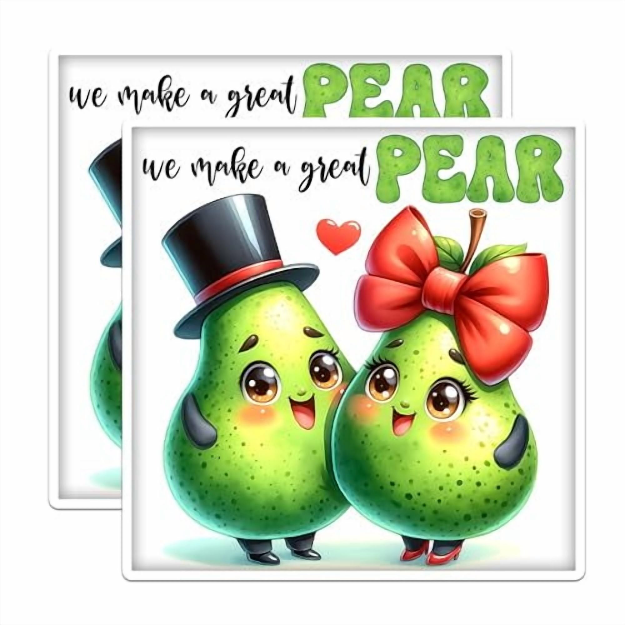 (2 Pack) We Make A Great Pear Magnets - Funny Punny Fruit Joke Magnet ...