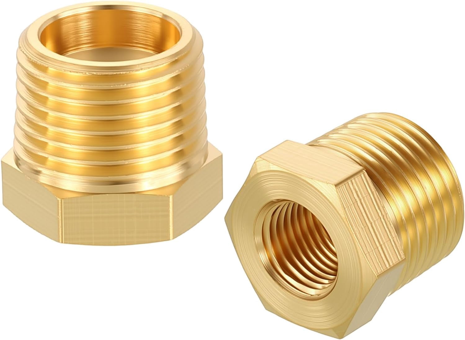 2 Pack Male to FeMale Adapter, 3/8" NTP x 1/8" Female Brass Hex Bushing ...