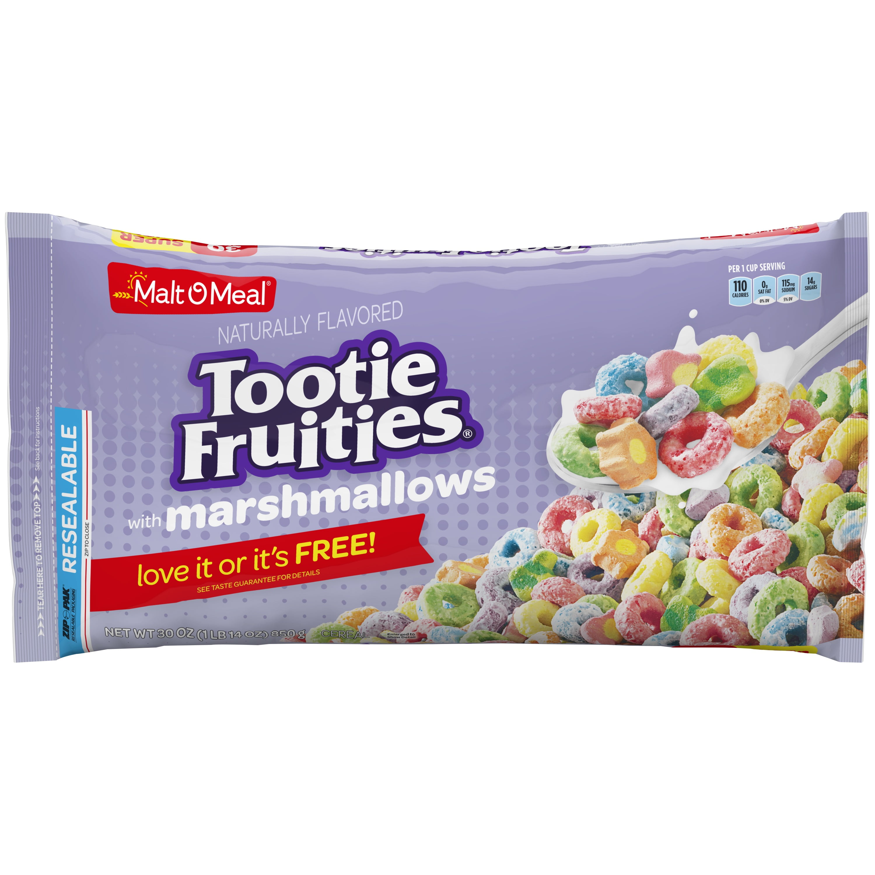 (2 pack) (2 Pack) Malt-O-Meal Cereal, Tootie Fruities, Marshmallows, 30 ...
