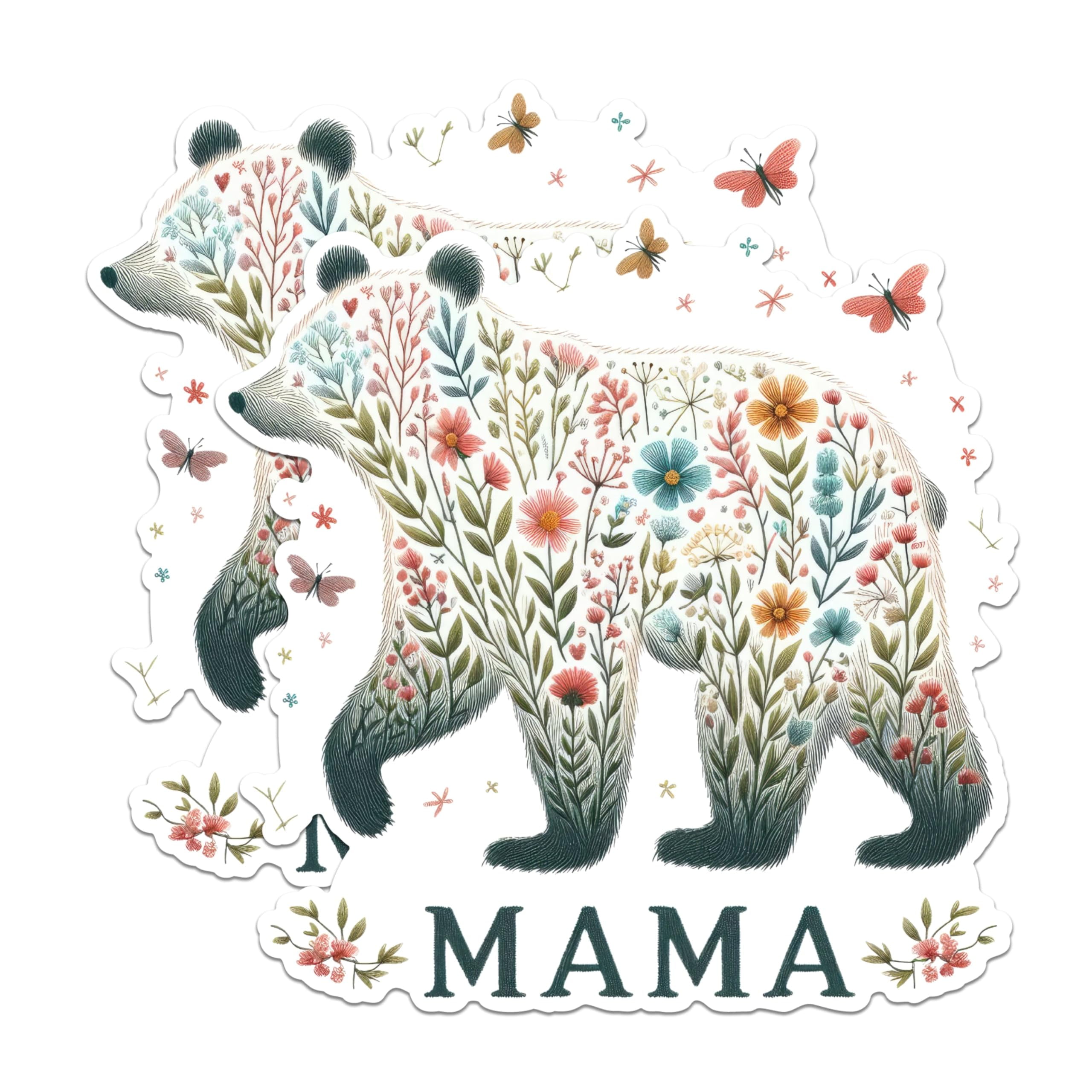 (2 Pack) Mama Bear Magnets - Floral Mama Bear Magnets - Cute Mama Bear ...
