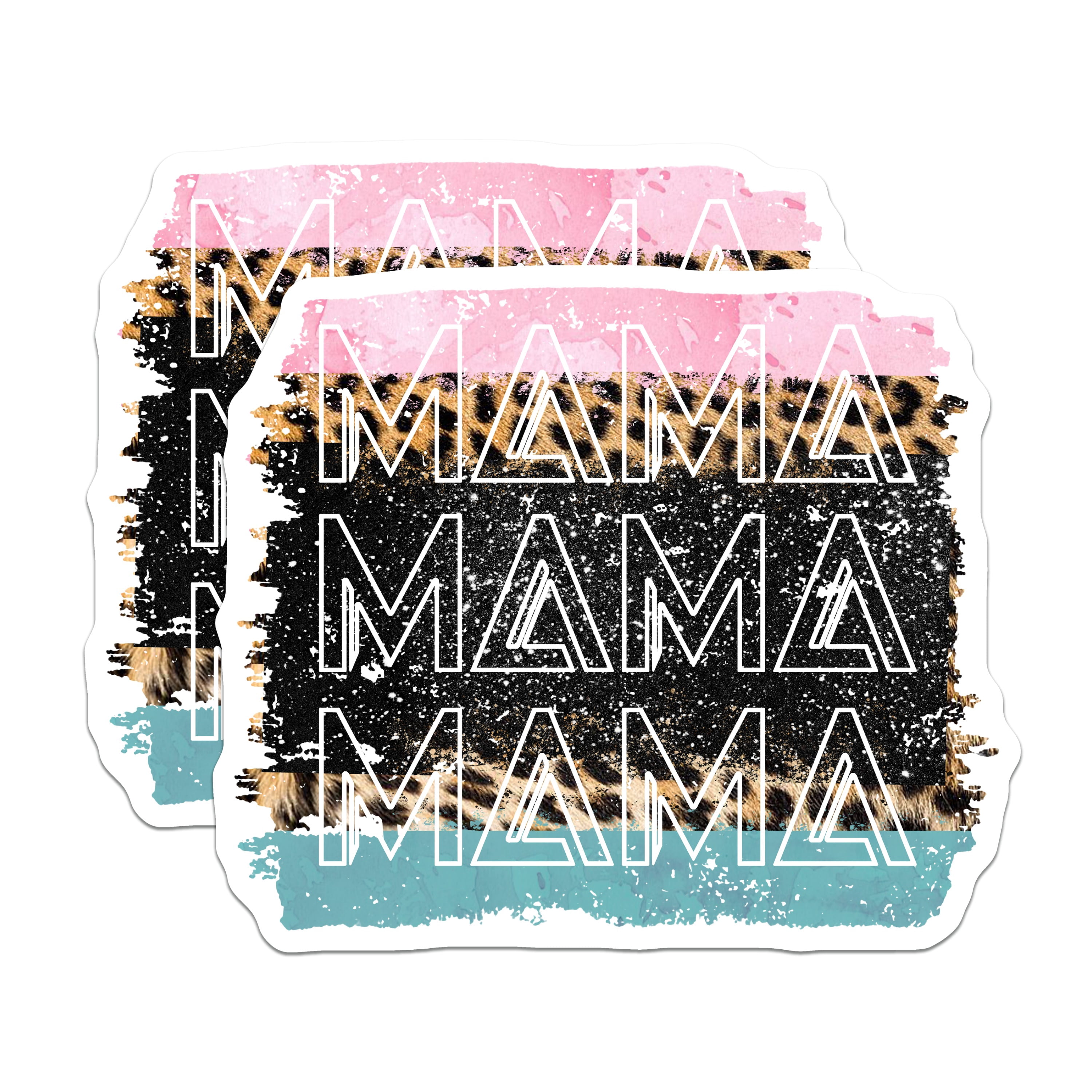 (2 Pack) Mama Refrigerator Magnets - Leopard Print - Pink Teal ...