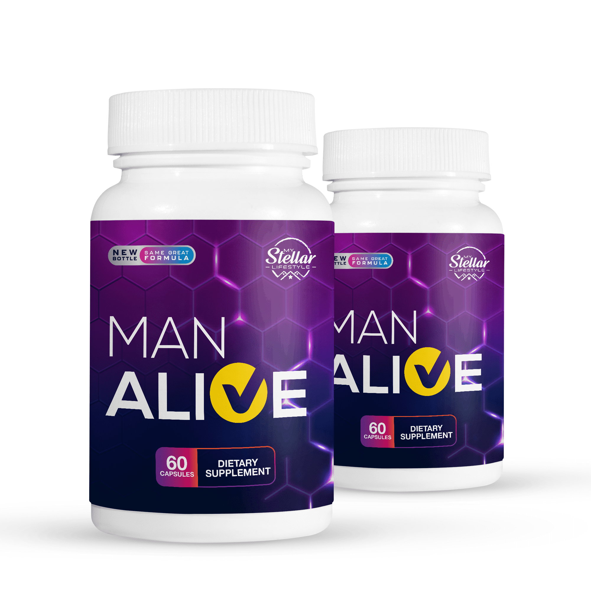 2 Pack Man Alive, stamina libido vitality pills for men-60 Capsules x2 ...