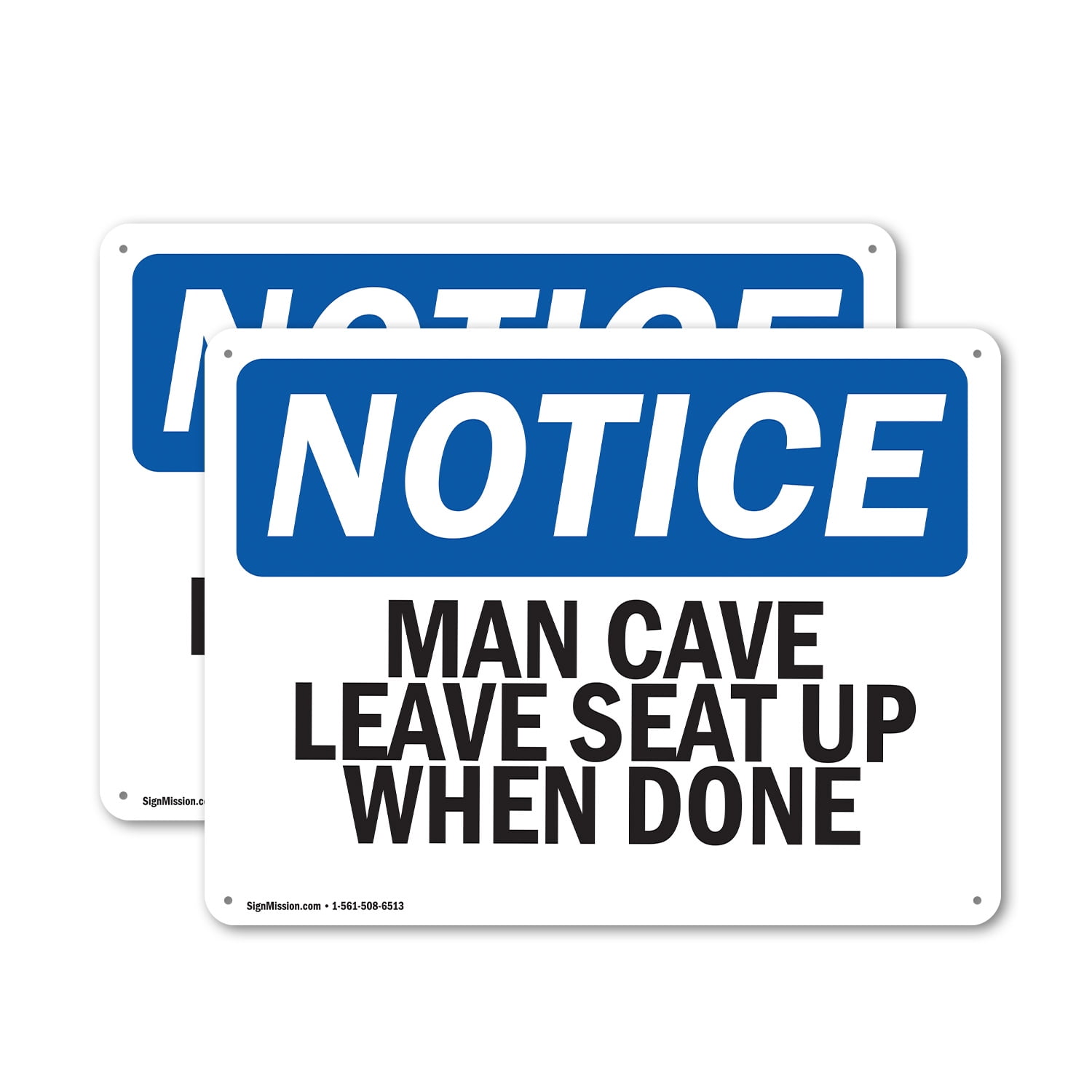 (2 Pack) Man Cave Leave Seat Up When Done OSHA Notice Sign 18 Inch X 12 ...