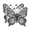 (2 Pack) Mandala Butterfly Stickers - Intricate Boho Insect Decal - Zen ...