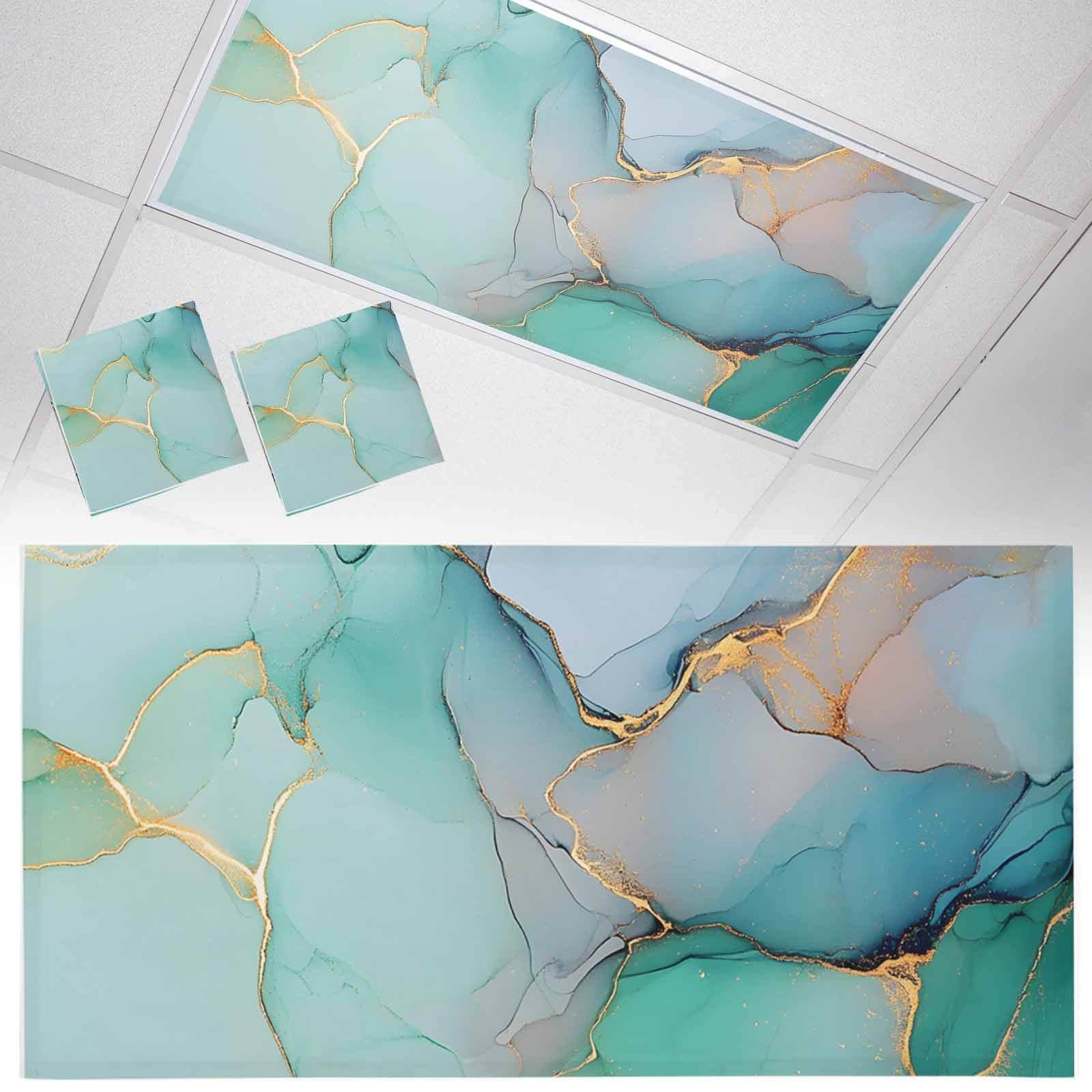 2 Pack Marble Abstract Fluorescent Light Covers for Ceiling Lights ...