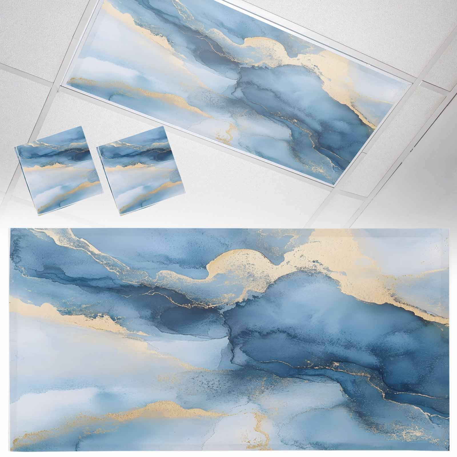 2 Pack Marble Texture Fluorescent Light Covers for Ceiling Lights ...