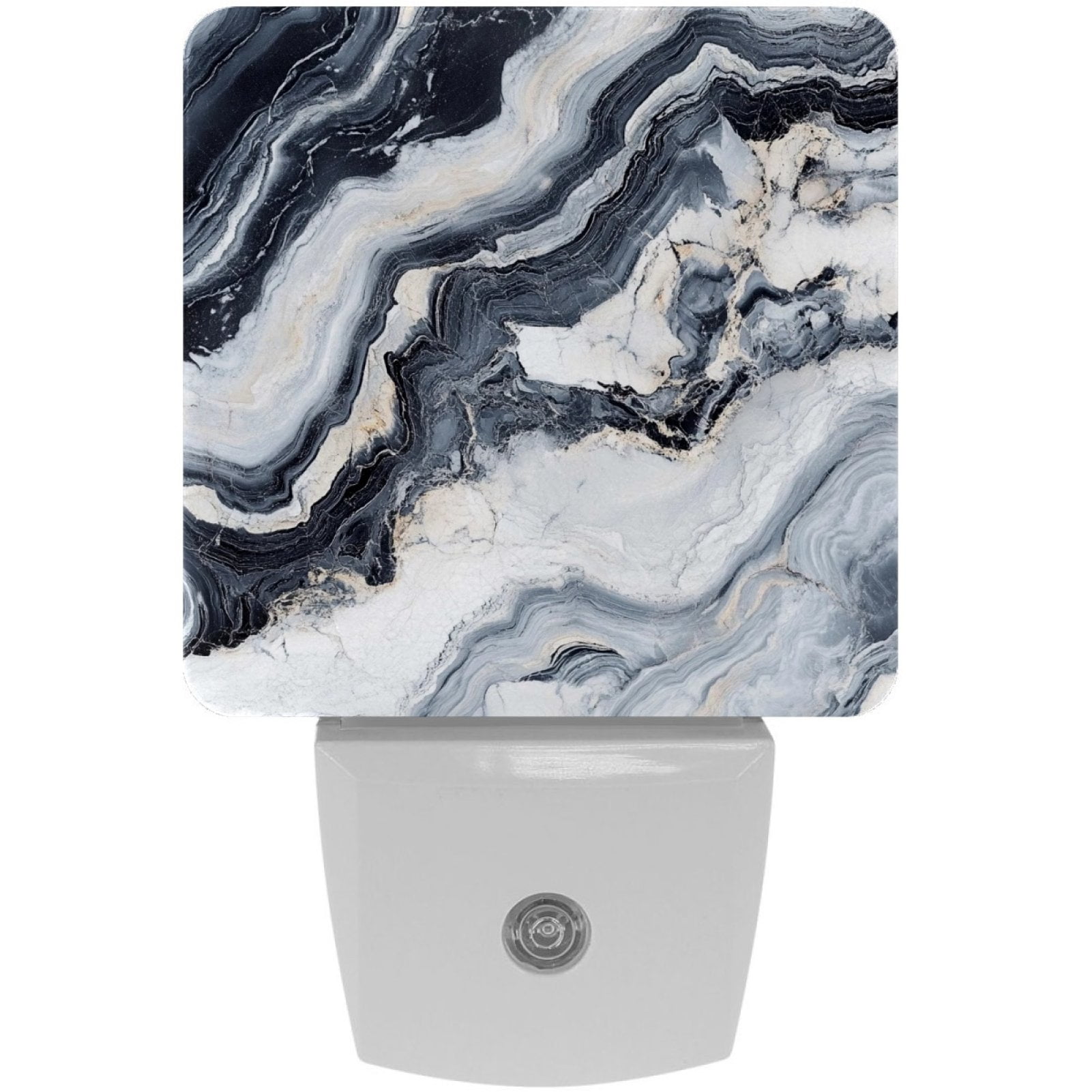 2 Pack Marble Texture Square LED Night Light 0.5W Plastic Aisle Light 2 ...