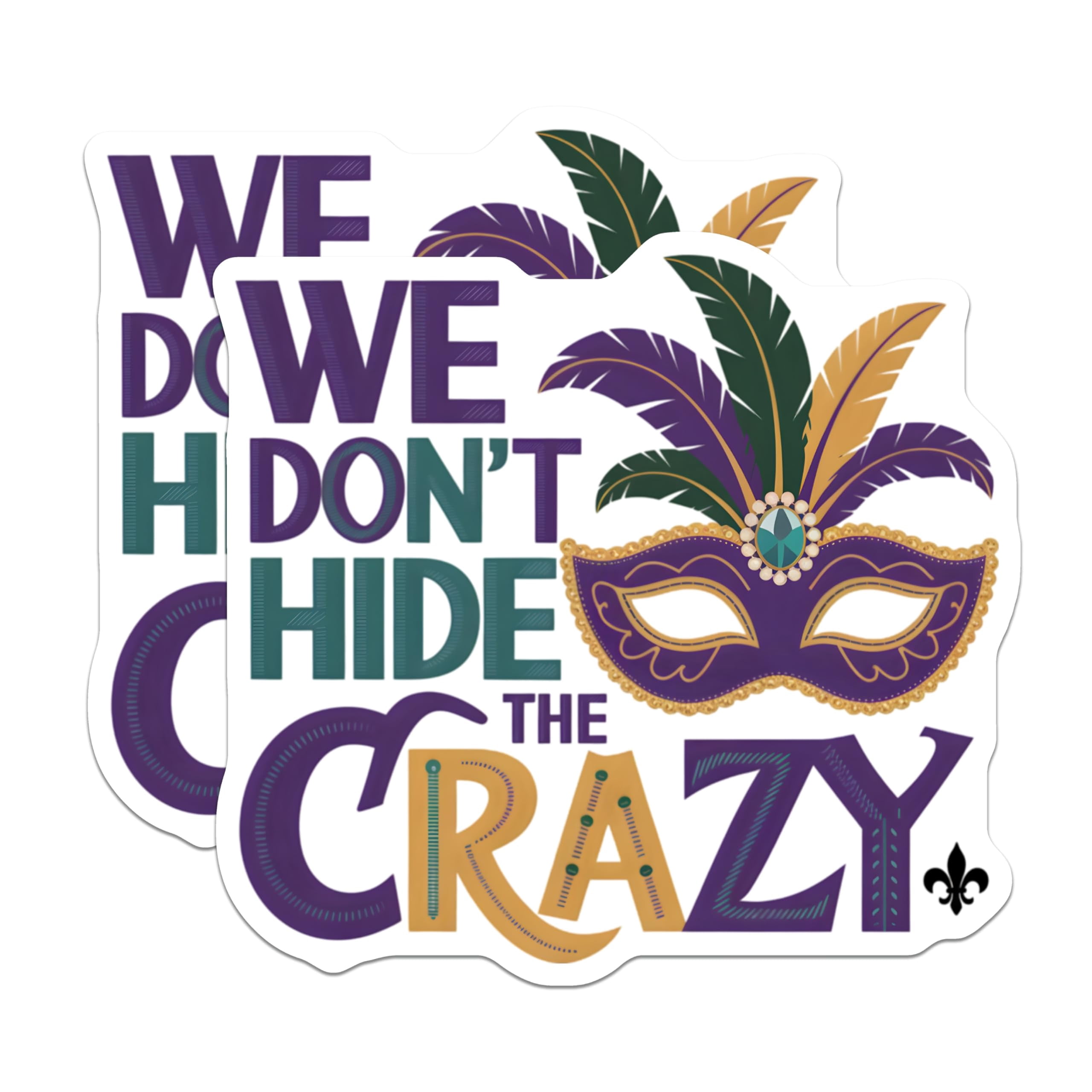 (2 Pack) Mardi Gras Magnets - We Dont Hide The Crazy - Mask and ...