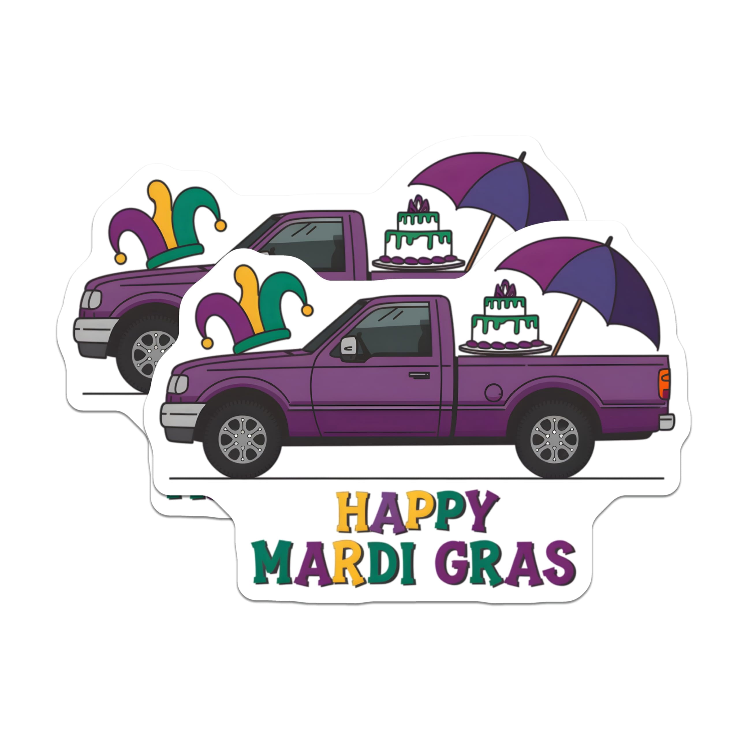(2 Pack) Mardi Gras Truck Magnets - Carnival Celebration - Louisiana ...