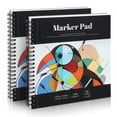 2 Pack Marker Paper Pad, 7.6×7.6 Inch Bleedproof Art Sketch Pad, 73lb ...