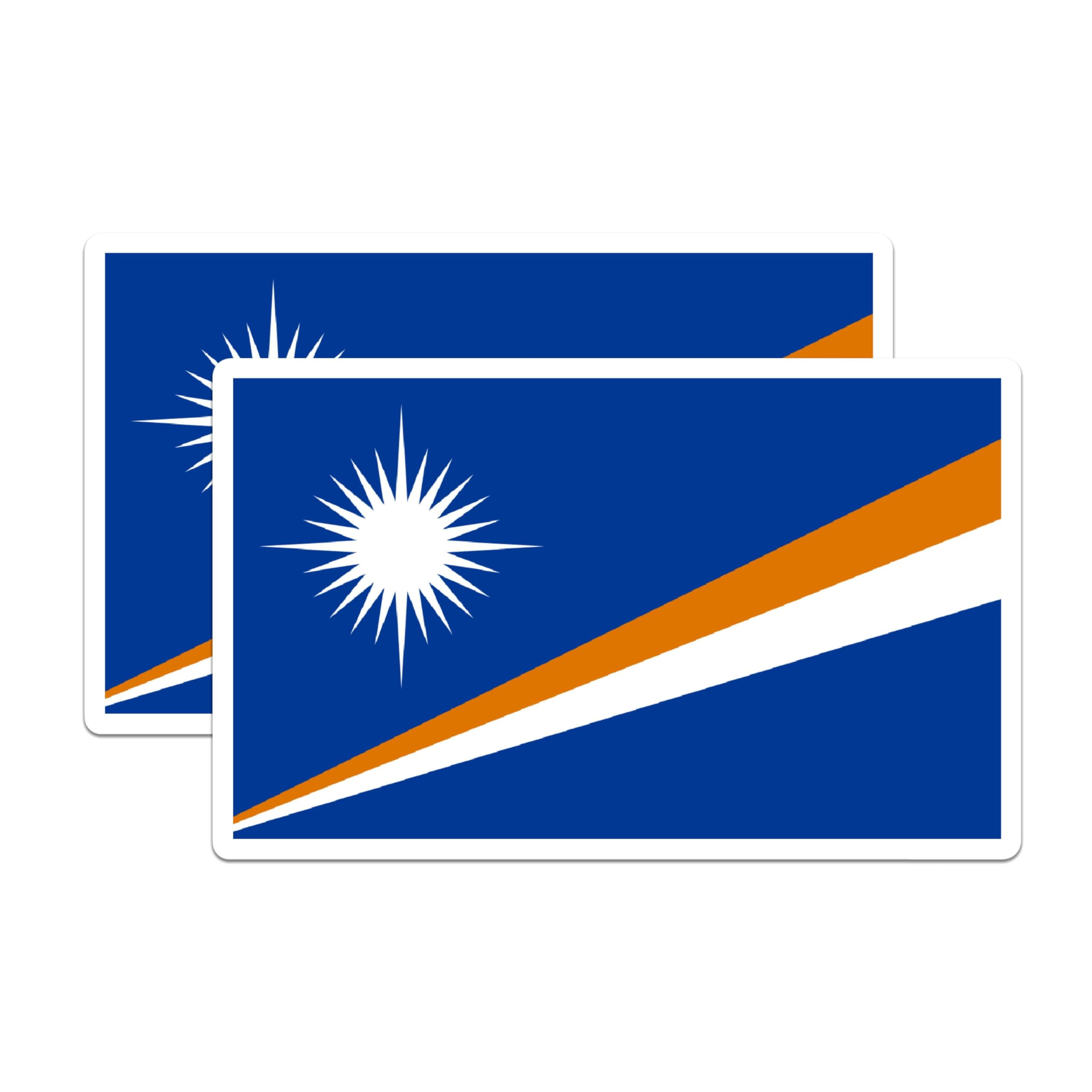 (2 Pack) Marshall Islands World Flag Magnets - Pride - 5 Inches On ...