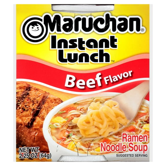2 Pack - Maruchan Instant Lunch Ramen Noodle Soup Beef Flavor 2.25 oz ...