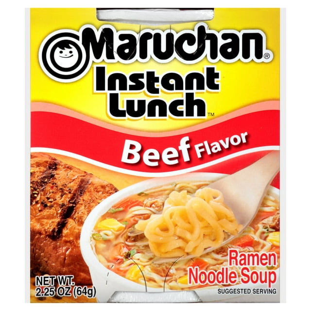 2 Pack - Maruchan Instant Lunch Ramen Noodle Soup Beef Flavor 2.25 oz ...