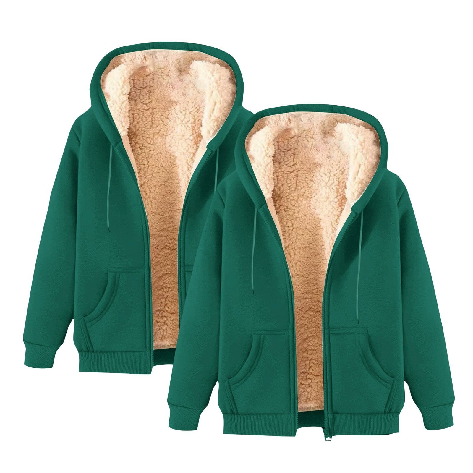 2 Pack Matching Couple Fleece Hoodies, Winter Thickened Warm Hooded ...