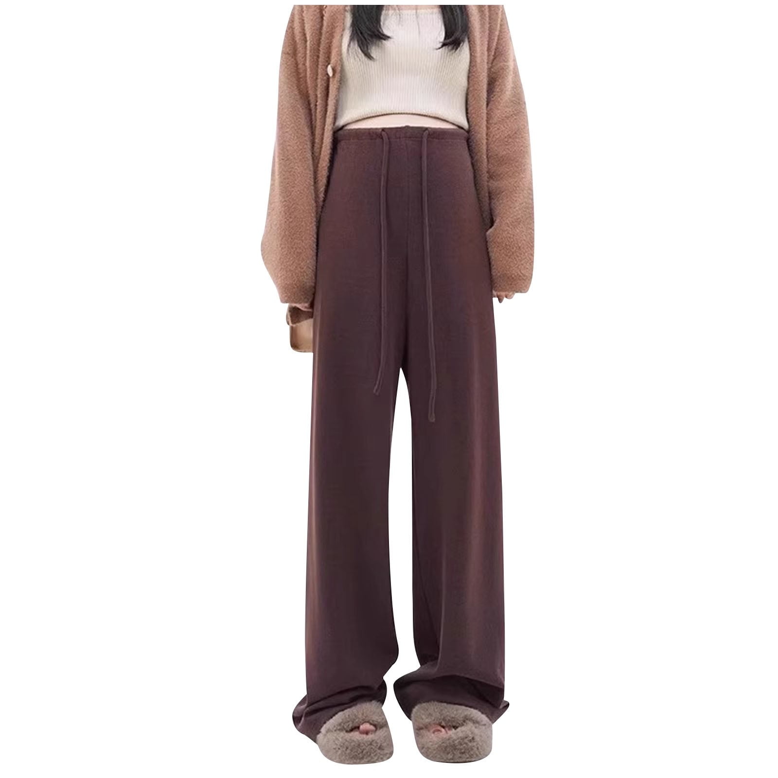 Pregnancy Pants Women Elastic Waist Casual Soft Maternity Wide Leg ...