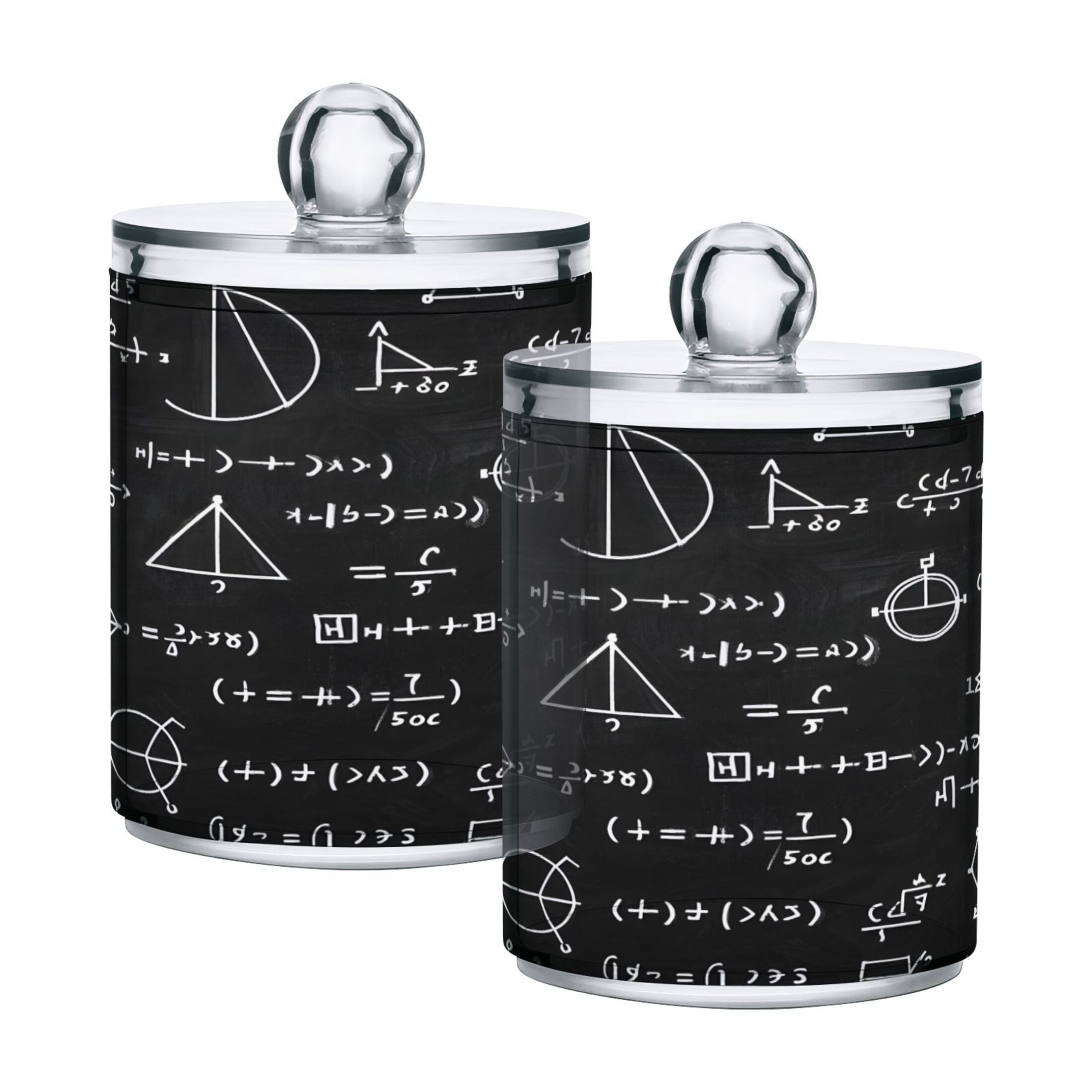 2 Pack Mathematics Blackboard Qtip Holder Dispenser Clear Plastic ...