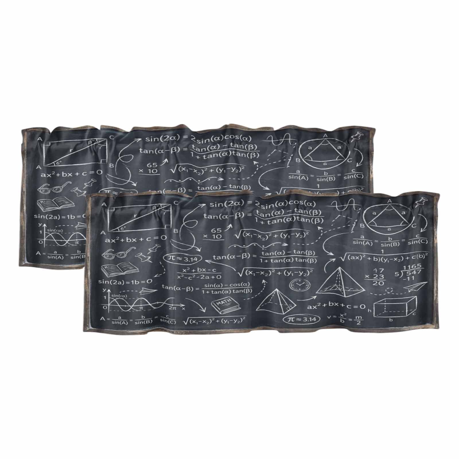 2 Pack Mathematics Equations Valances for Windows Bedroom Living Room ...
