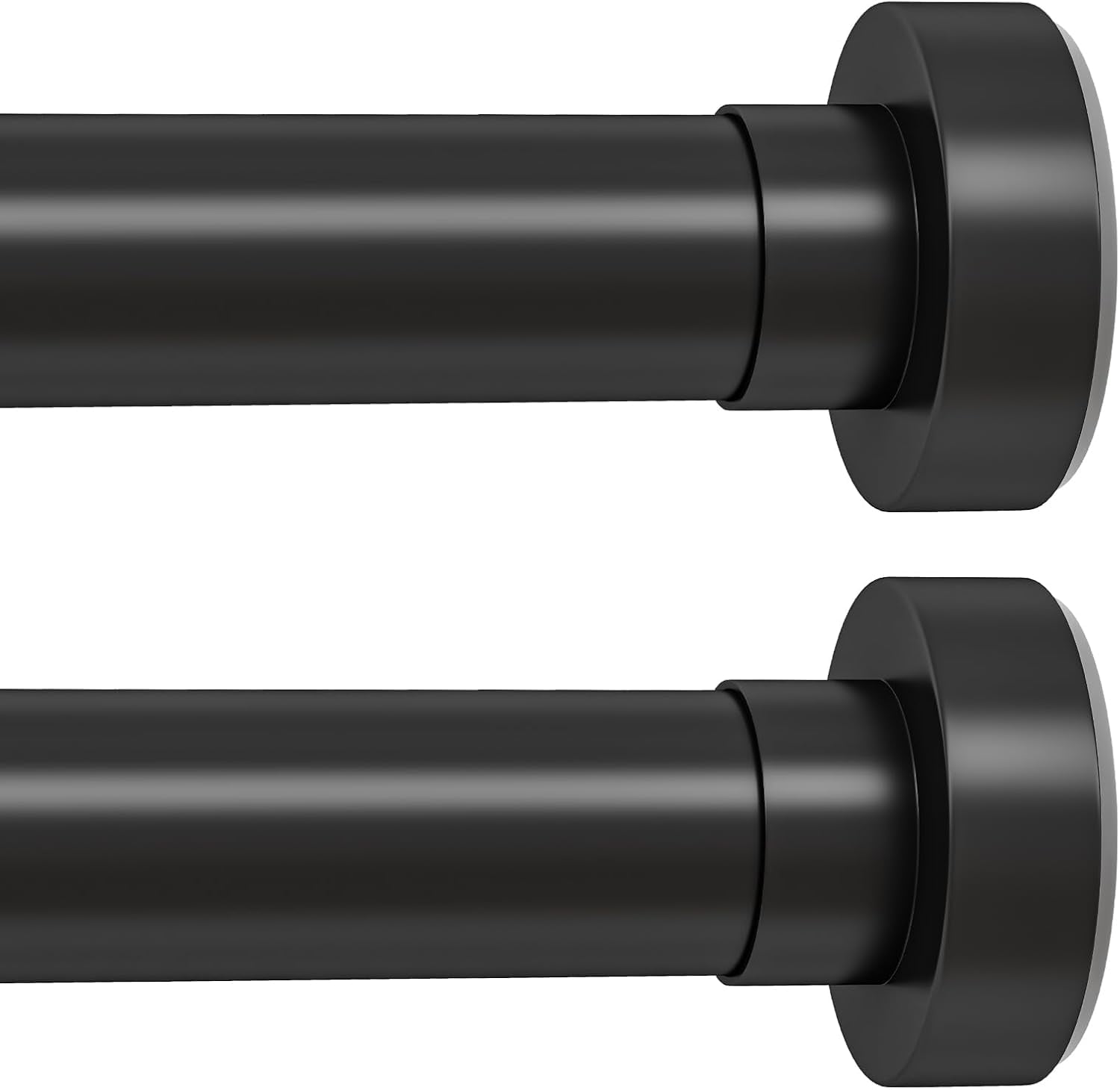 2 Pack Matte Black Spring Tension Shower Curtain Rods 33-72 Inch ...