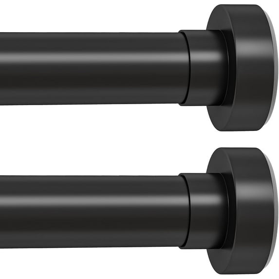 2 Pack Matte Black Spring Tension Shower Curtain Rods 33-72 Inch ...