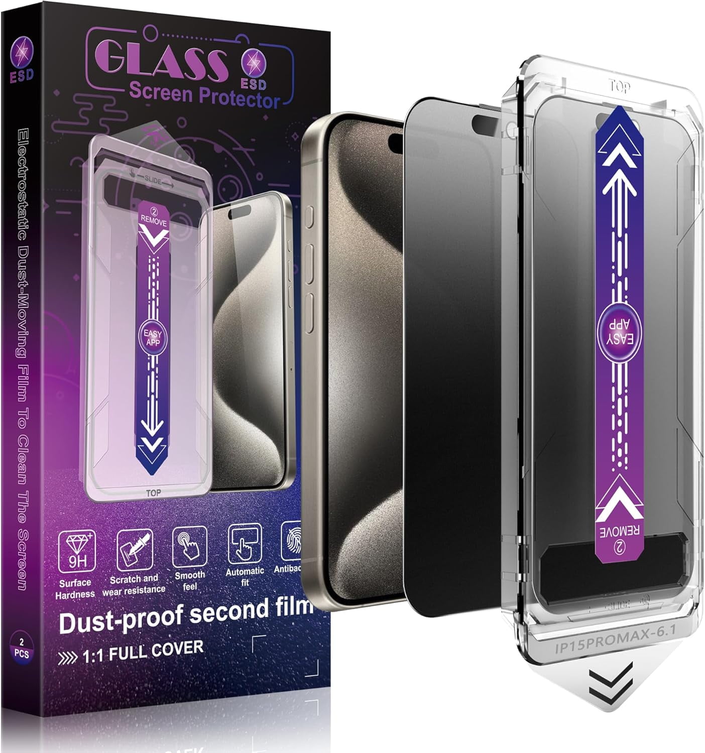 2 Pack Matte Privacy Screen Protector for iPhone 15 Pro Max 6.7-Inch ...