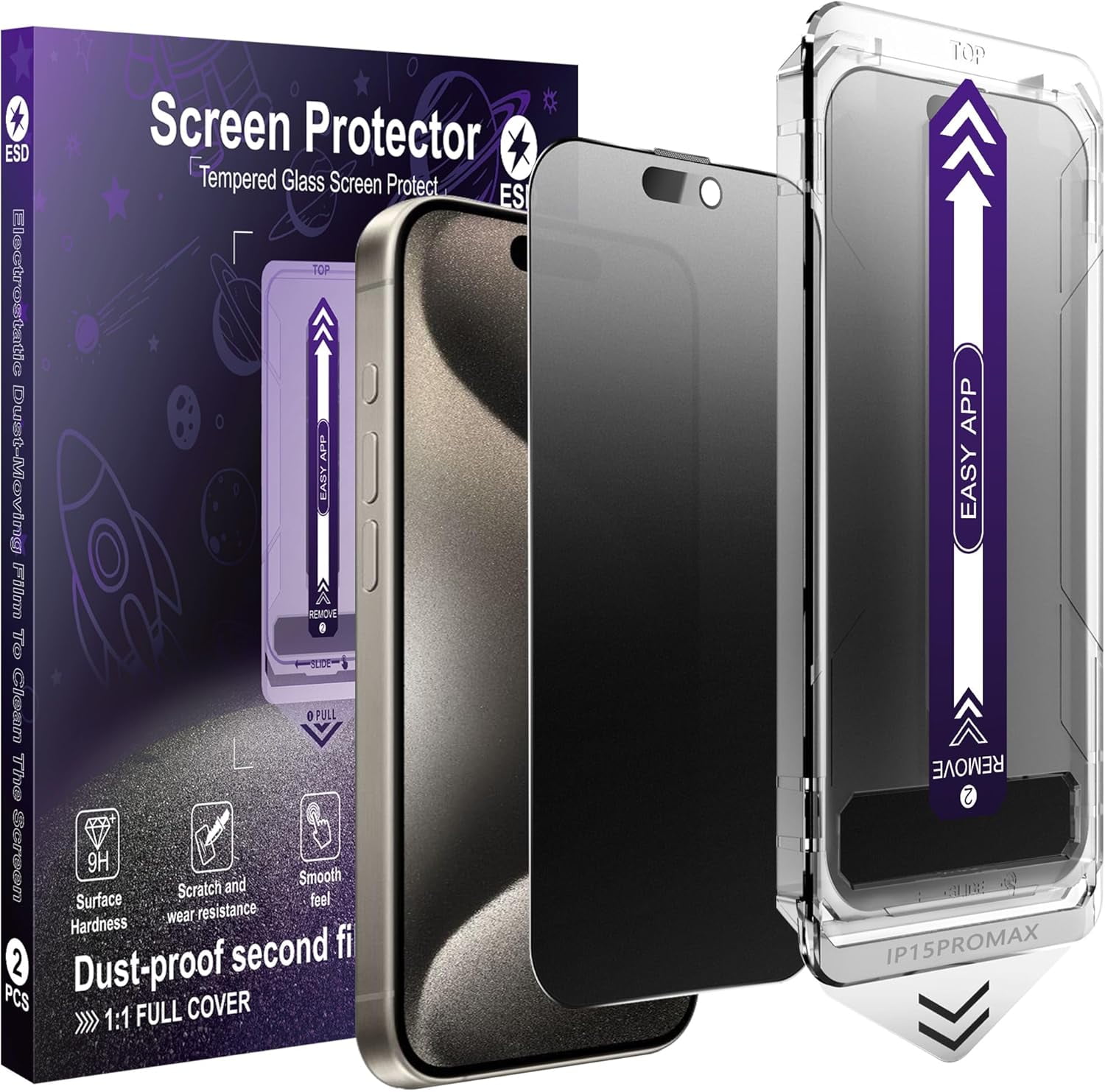 2-Pack Matte Privacy Screen Protector for iPhone 15 Pro Max,Anti-Glare ...