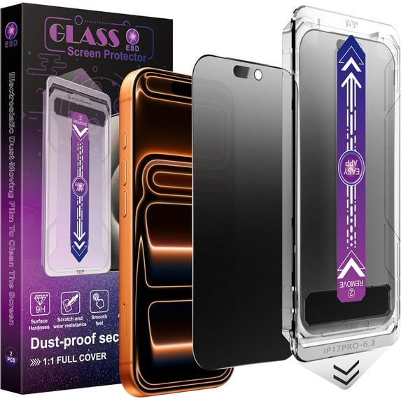 2 Pack Matte Privacy Screen Protector for iPhone 17 Pro 6.3" - Anti ...
