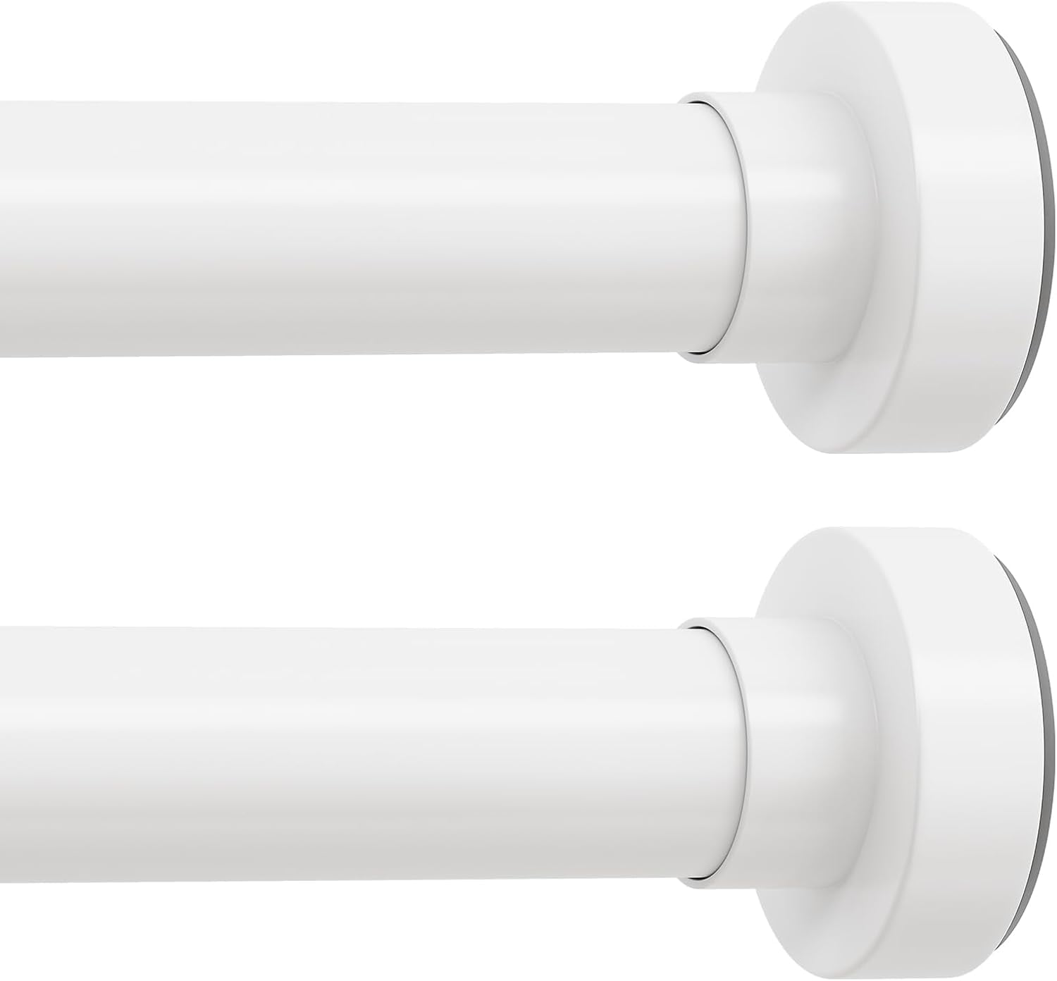 2 Pack Matte White Spring Tension Shower Curtain Rods 33-72 Inch ...