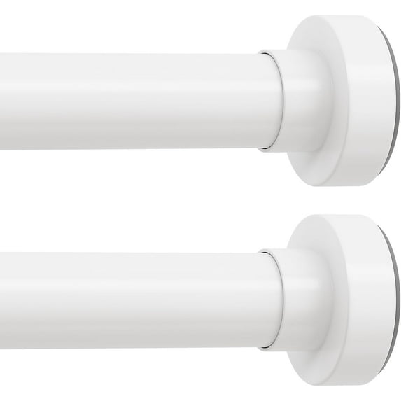 2 Pack Matte White Spring Tension Shower Curtain Rods 33-72 Inch ...