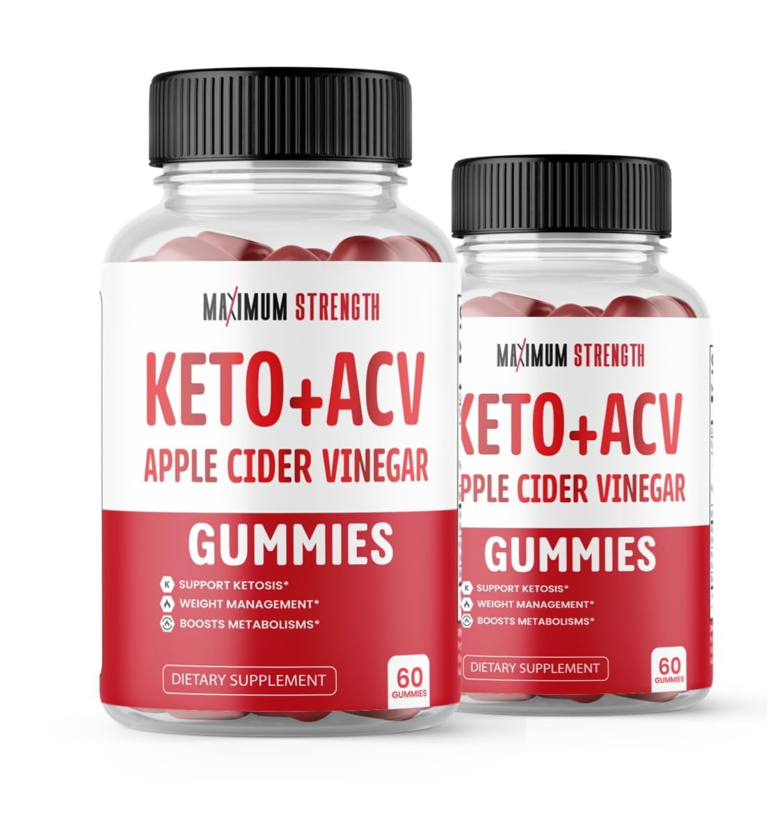 (2 Pack) Maximum Strength Keto ACV Gummies, Keto ACV Gummies Apple ...