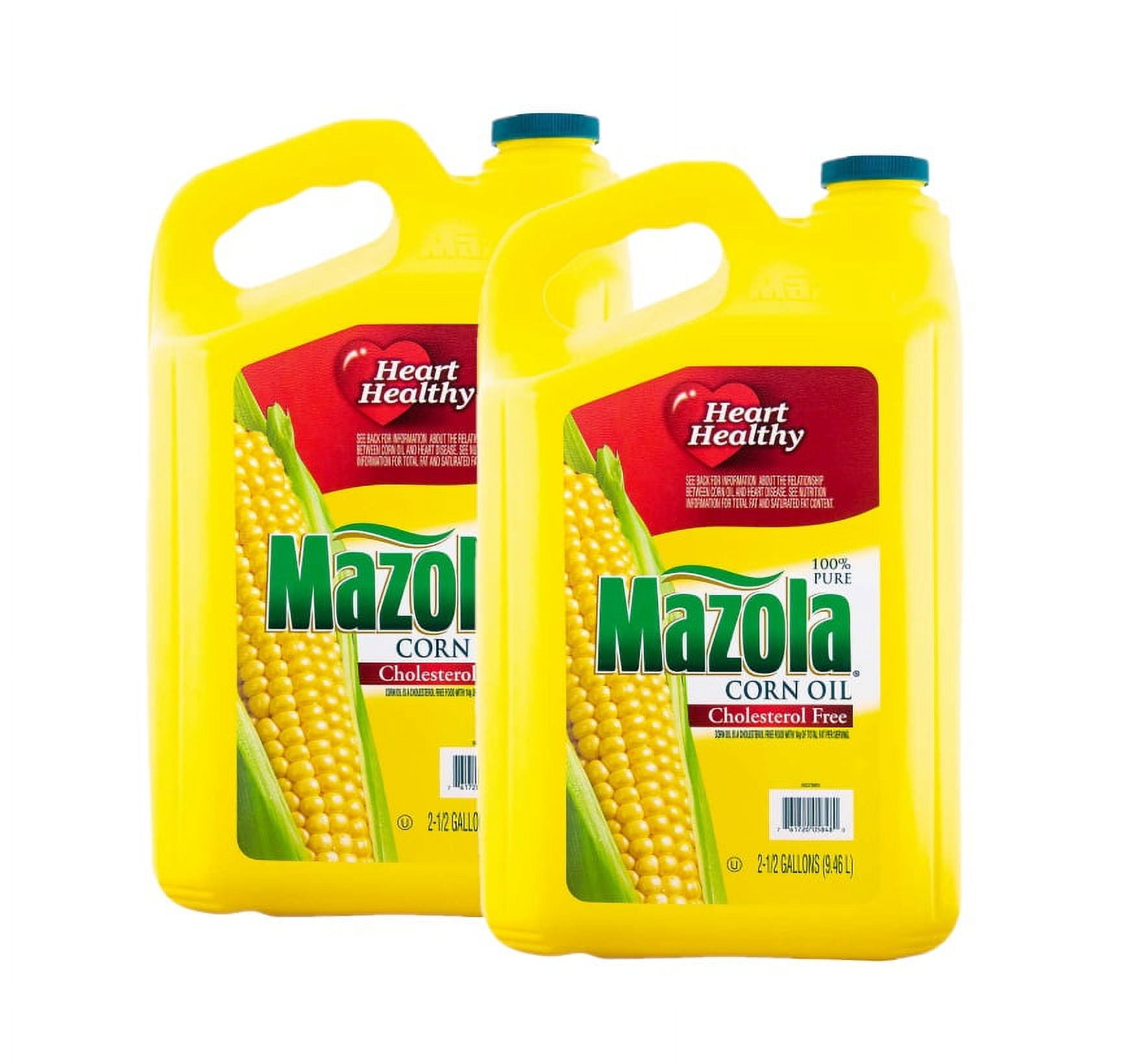 Mazola Corn Oil, 2 Pack, 2.5 Gallon Jugs, 100% Pure, Baking, Kosher ...