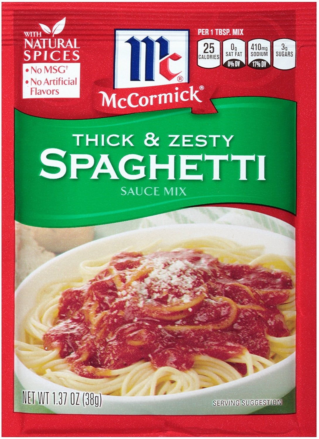 McCormick Spaghetti Seasoning, Thick and Zesty Sauce Mix, Pack of 2, 1. ...