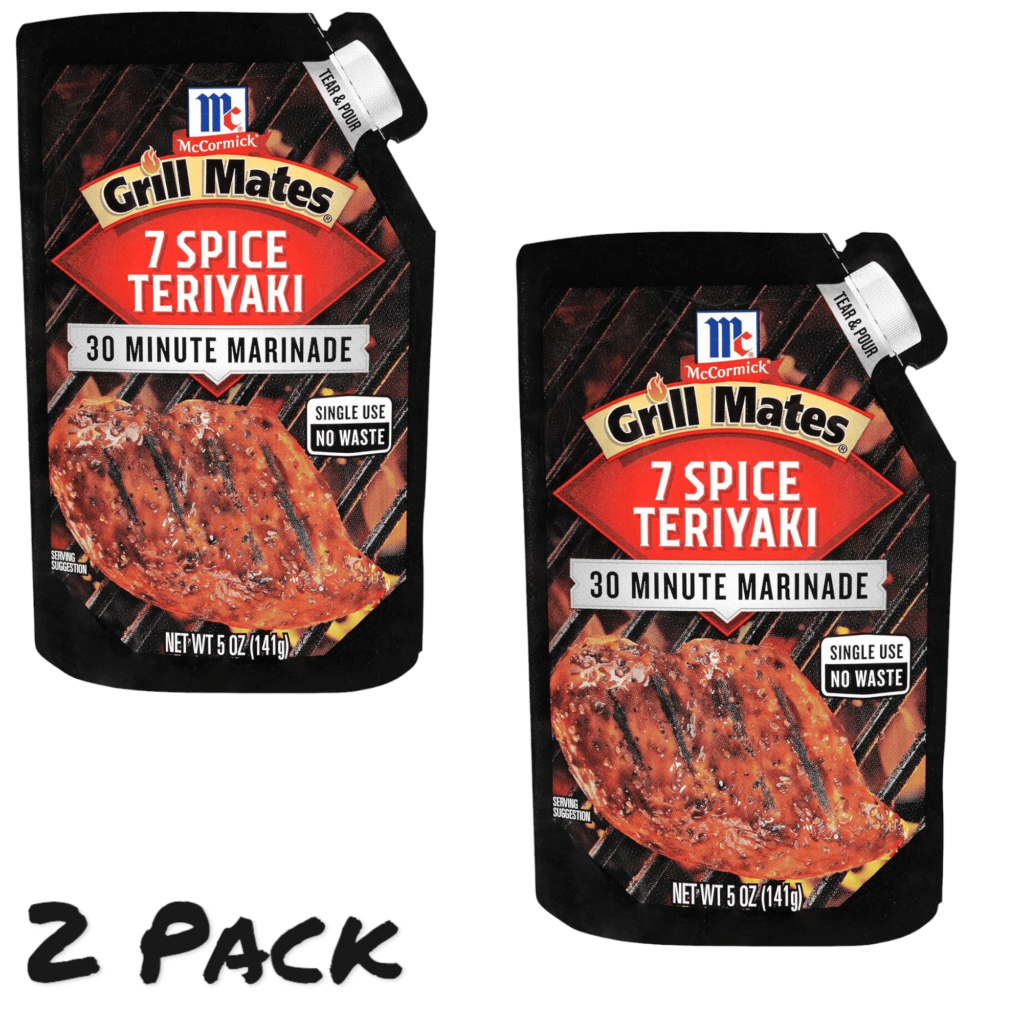McCormick Grill Mates 7 Spice Teriyaki Marinade, 5 Oz Pouch, 2 Pack ...