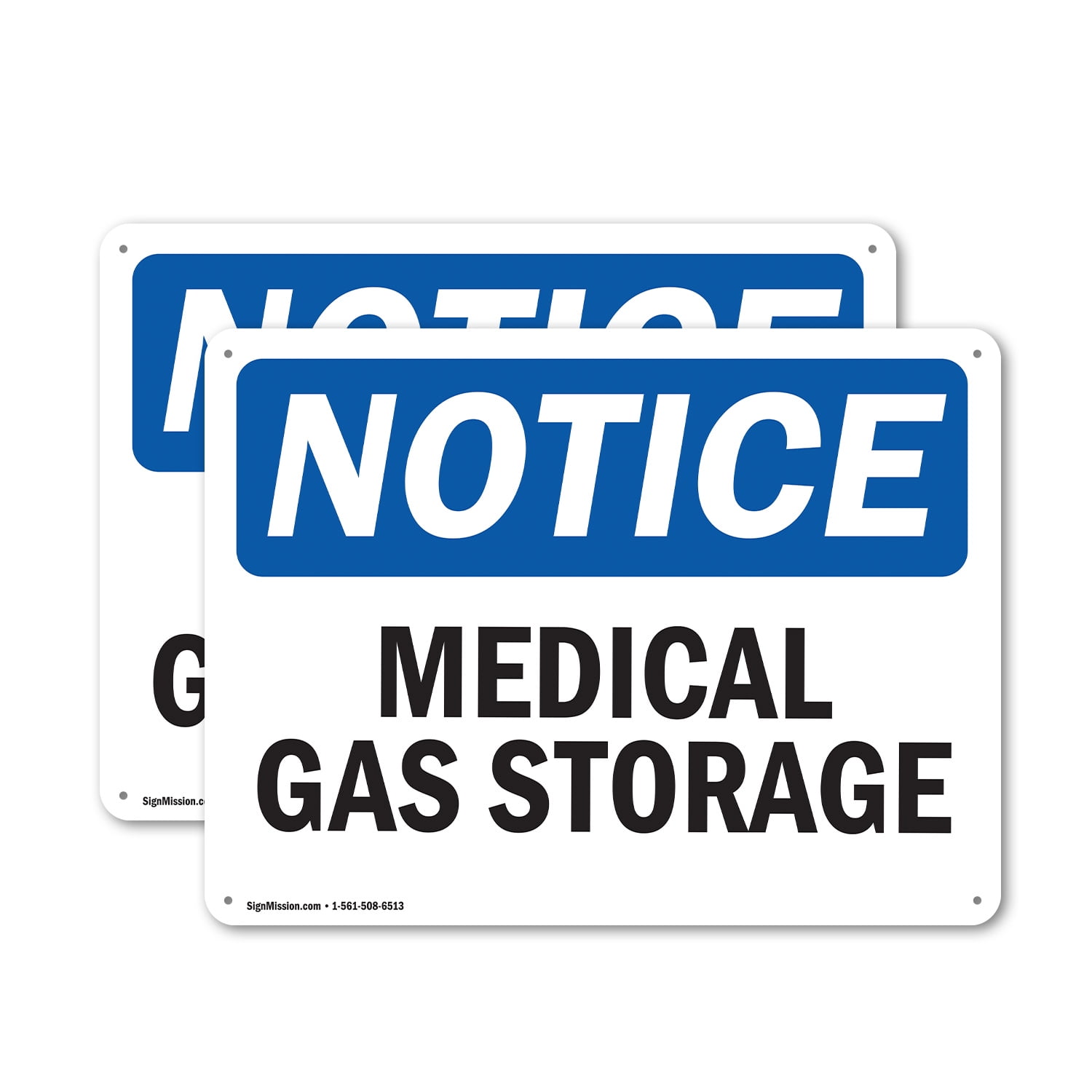 (2 Pack) Medical Gas Storage OSHA Notice Sign 14 Inch X 10 Inch Indoor ...