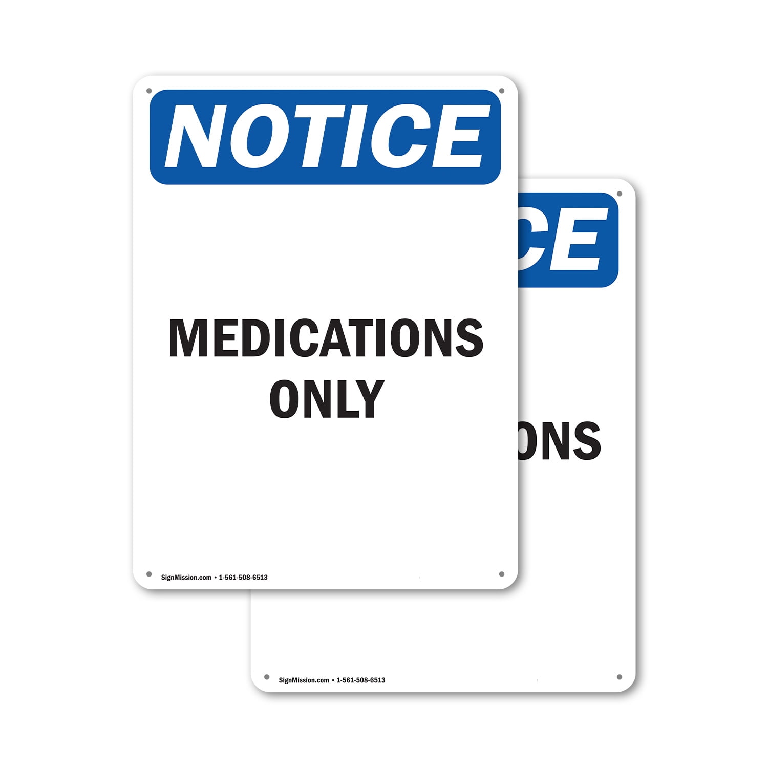 (2 Pack) Medications Only OSHA Notice Sign 7 Inch X 10 Inch Plastic ...
