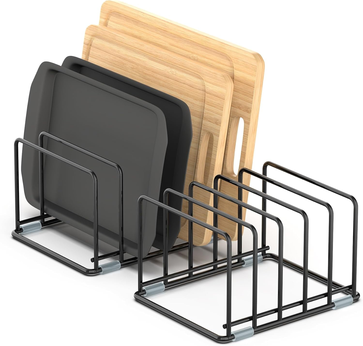 2-Pack Medium Black Cutting Board Racks, Kitchen Cabinet Organizer, 5 ...